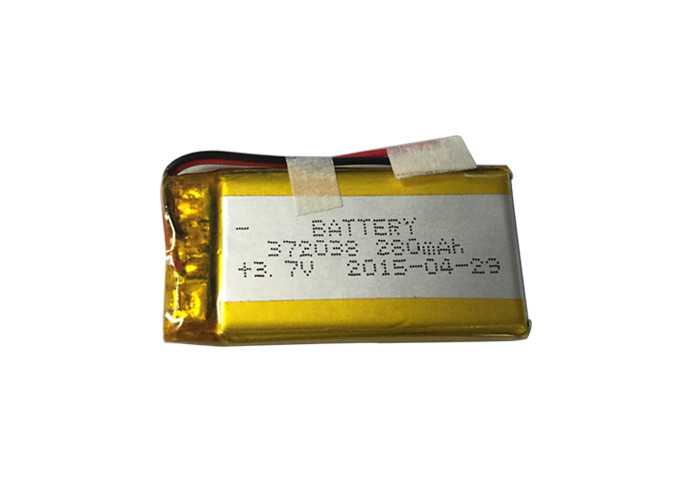 Small Size Rechargeable Lithium Polymer Battery 3.7V PAC372038 280mAh